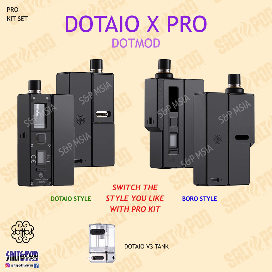 DOTMOD : DOTAIO X PRO 60W PRO Kit Pod Mod – S&P MY