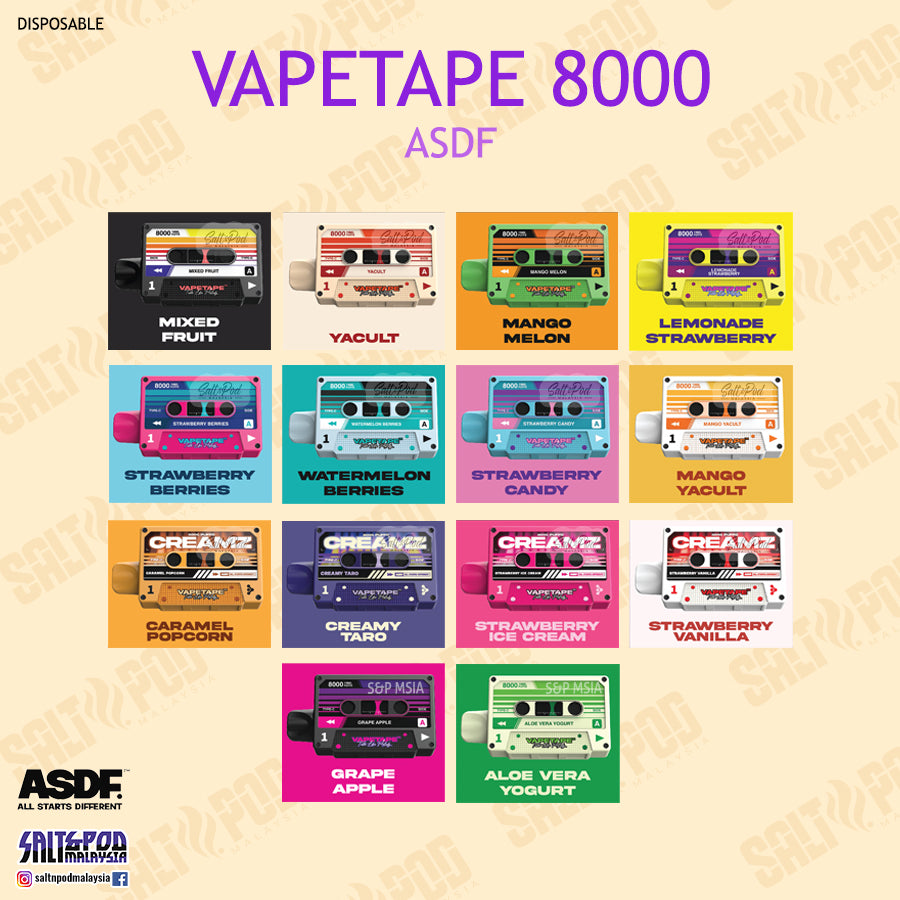ASDF : VAPETAPE 8000 DISPOSABLE POD – S&P MY