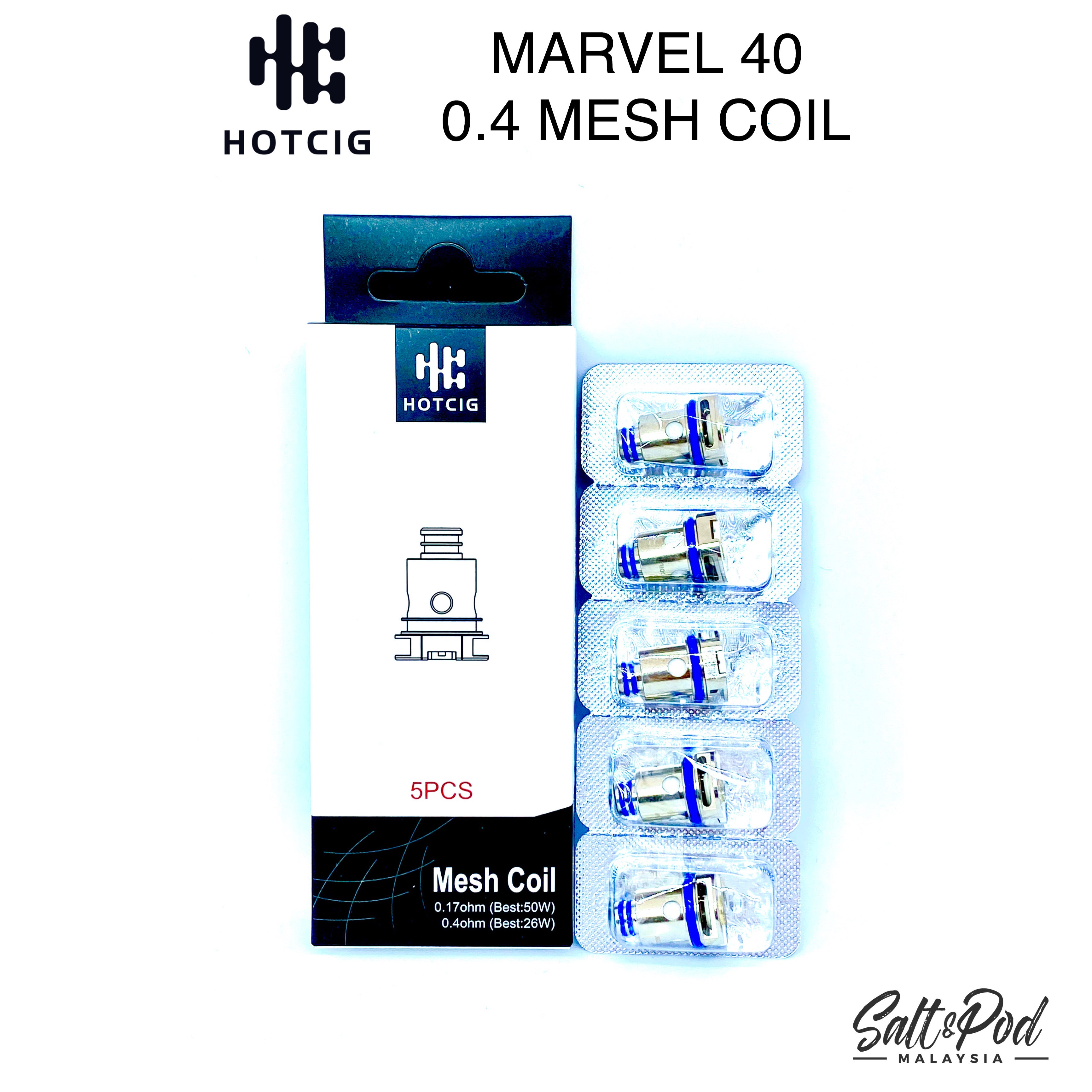 HOTCIG : MARVEL 40 MESH COIL 0.4 OHM (Loose no Box) – S&P MY
