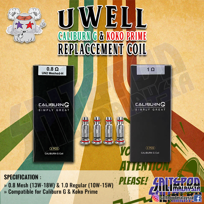 UWELL : CALIBURN G COIL KOKO PRIME COIL G2 COIL – S&P MY